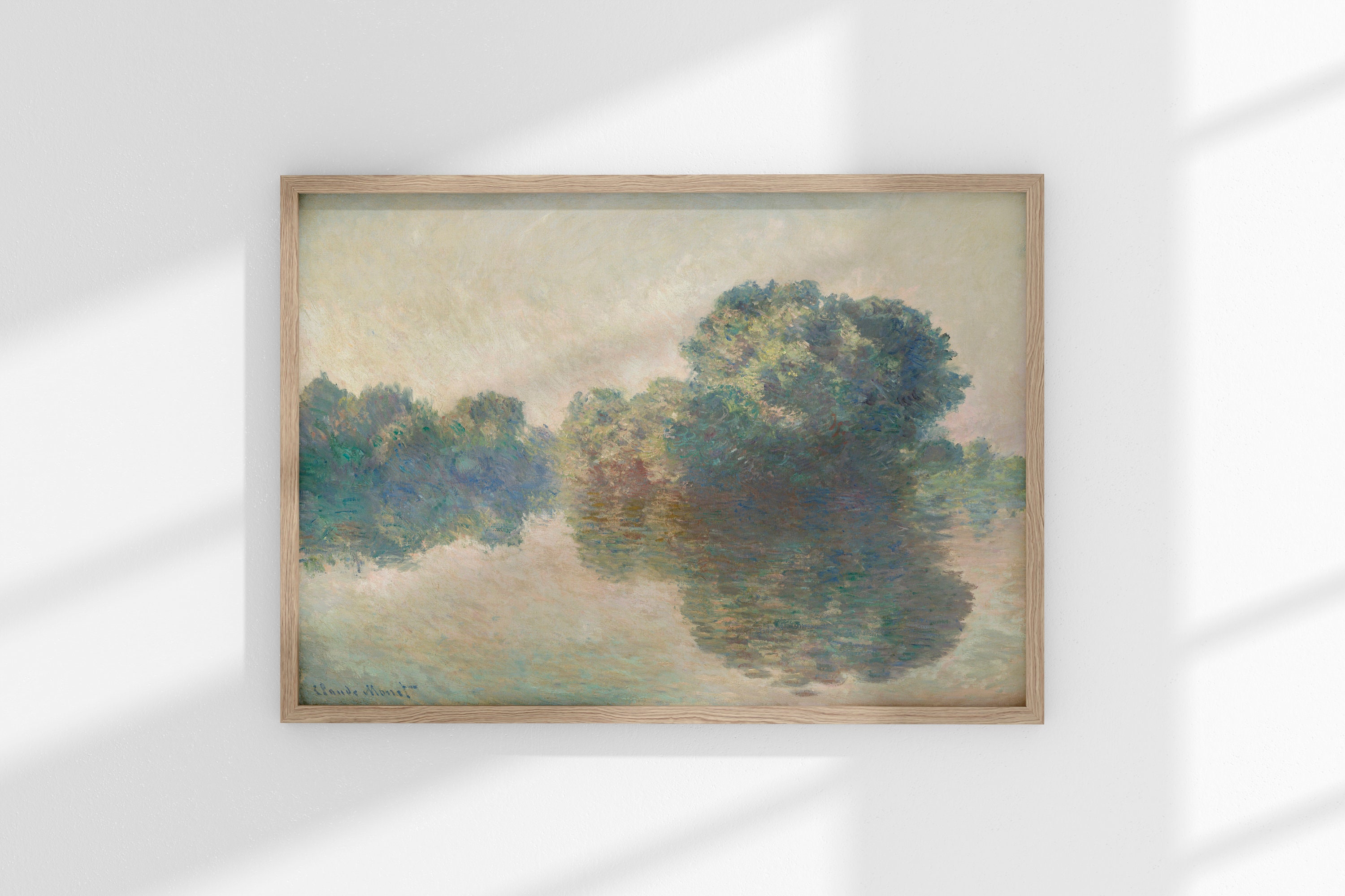 Claude Monet, Trees Reflecting on Water, Impressionist Painting, Soft ...