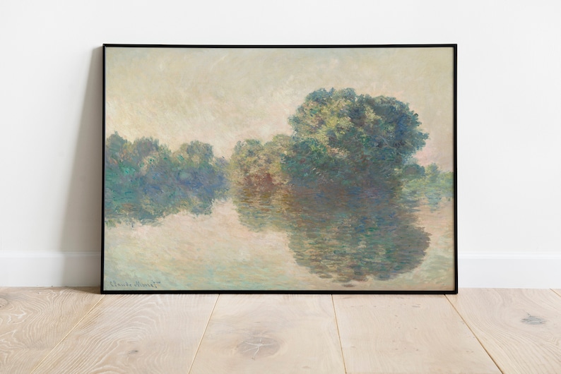 Claude Monet, Trees Reflecting on Water, Impressionist Painting, Soft ...