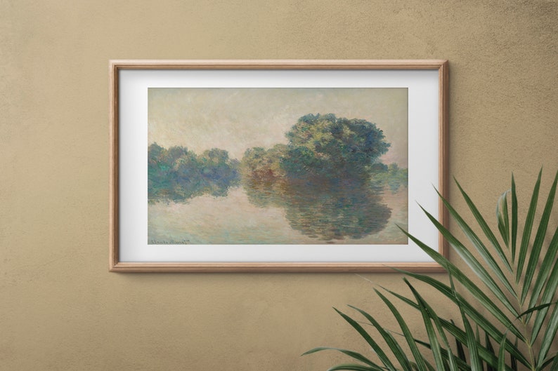 Claude Monet, Trees Reflecting on Water, Impressionist Painting, Soft ...