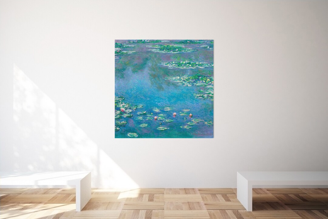Claude Monet Water Lilies, Soft Muted Blues and Purples, Waterscape in ...