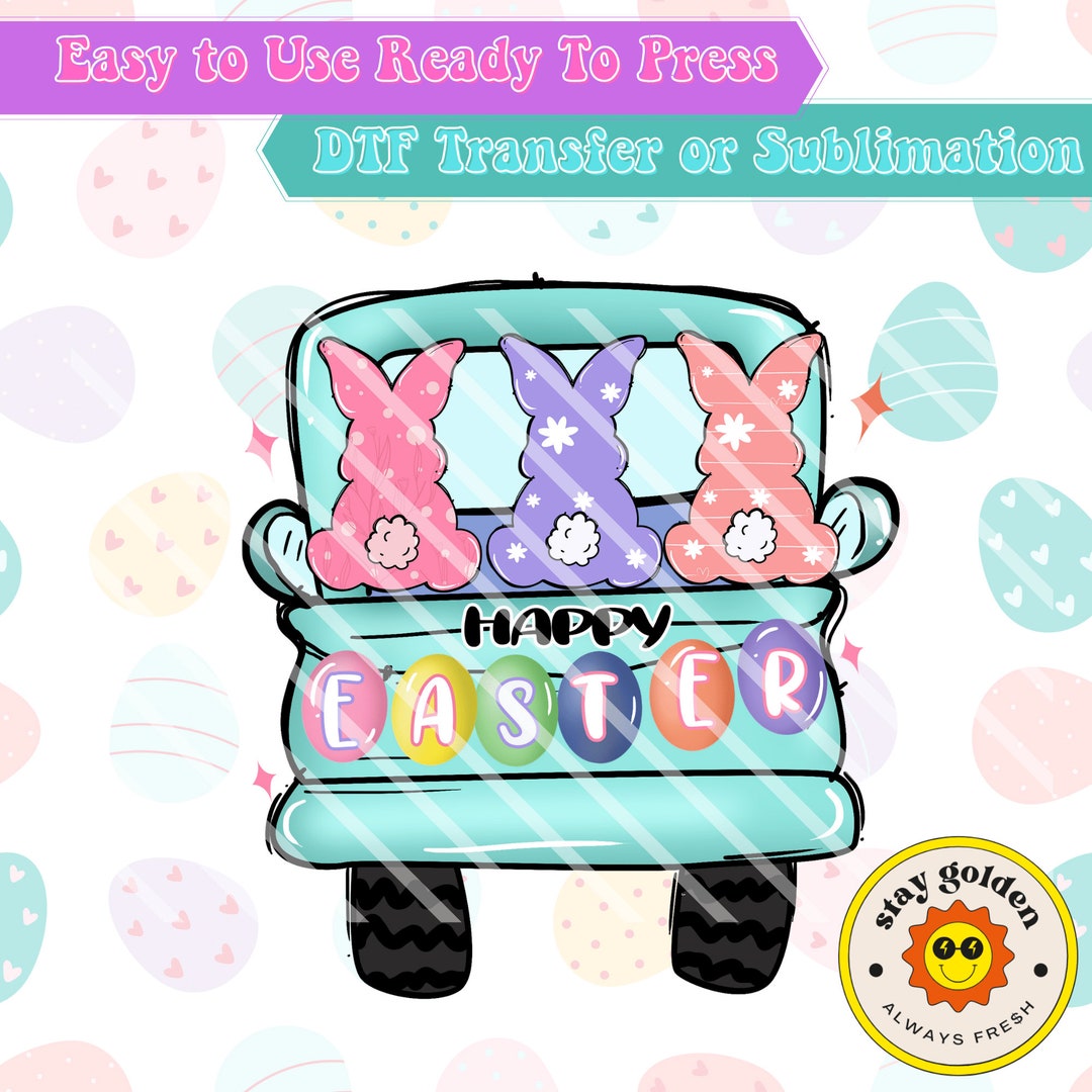 Easter DTF Sublimation Retro Easter Tshirt Transfer Ready to Press Transfers Sublimation DTF ...