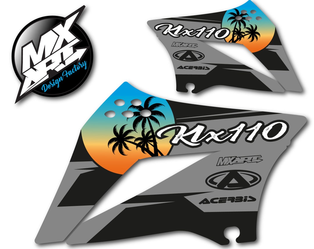 Radiator Shroud Stickers for Kawasaki KLX 110 2010 - 2023 Models ...