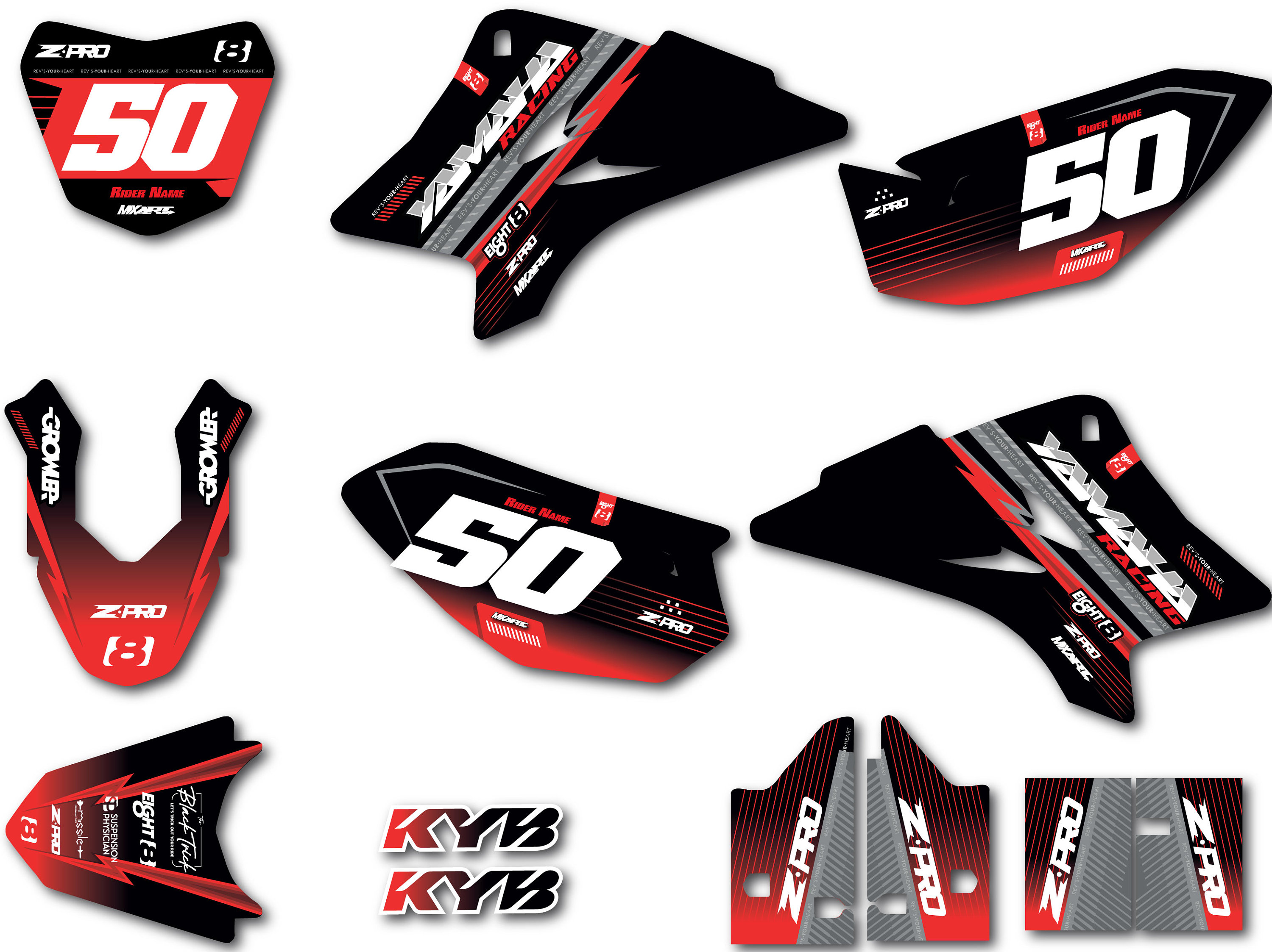 Yamaha TTR 50 Sticker Kit All Years Vanity Style TTR50 Graphics ...