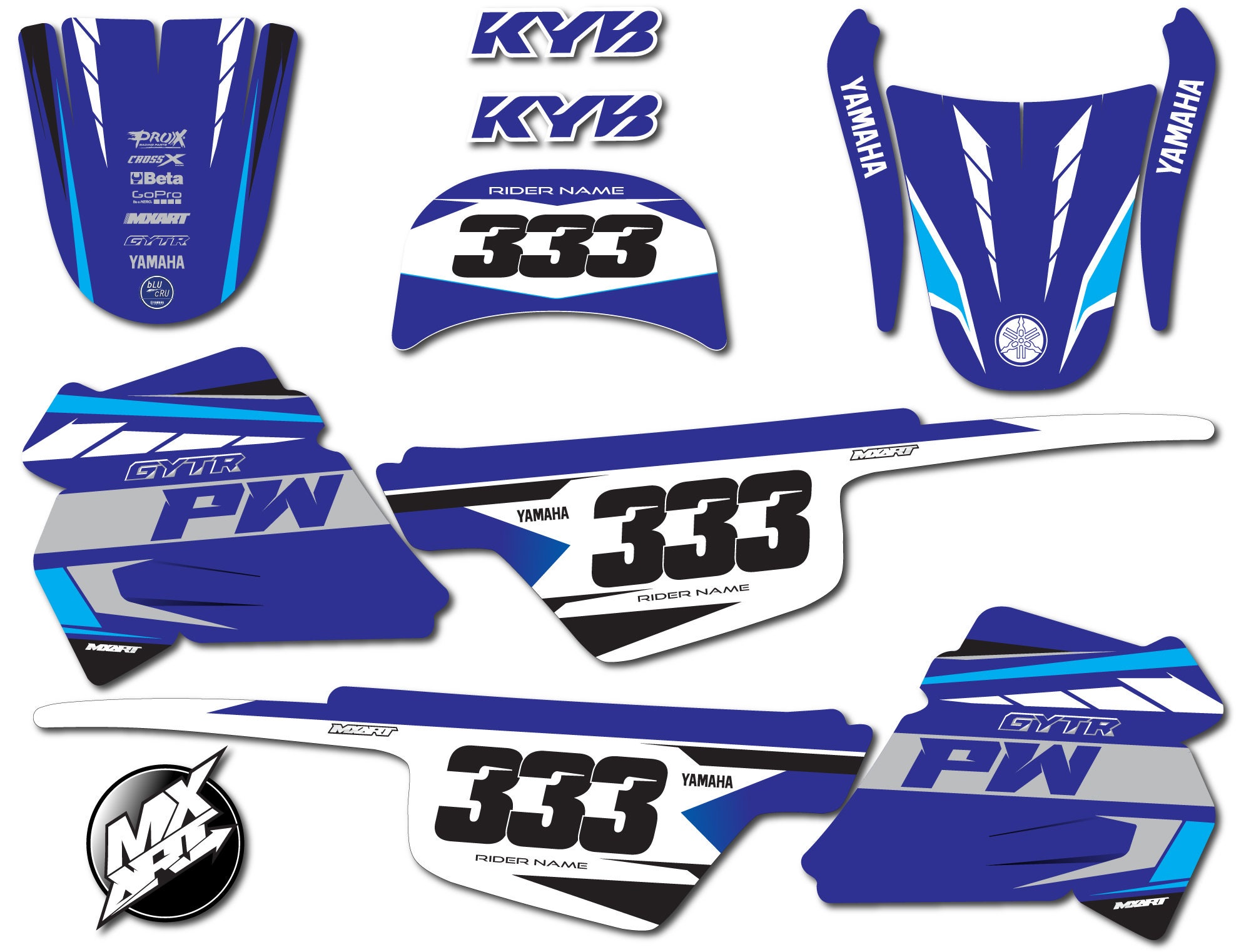 Yamaha PW50 Sticker Kit All Years Tornado Style Pee Wee 50 PW 50 ...