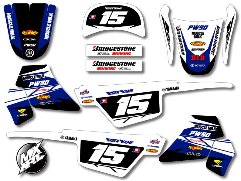Yamaha PW50 Sticker Kit All Years Muscle Style Pee Wee 50 PW 50 ...