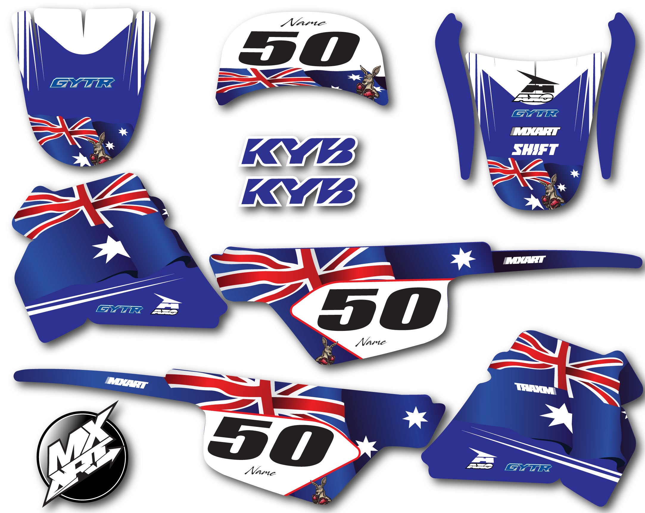 Yamaha PW50 Sticker Kit All Years Aussie Style Pee Wee 50 PW 50 ...
