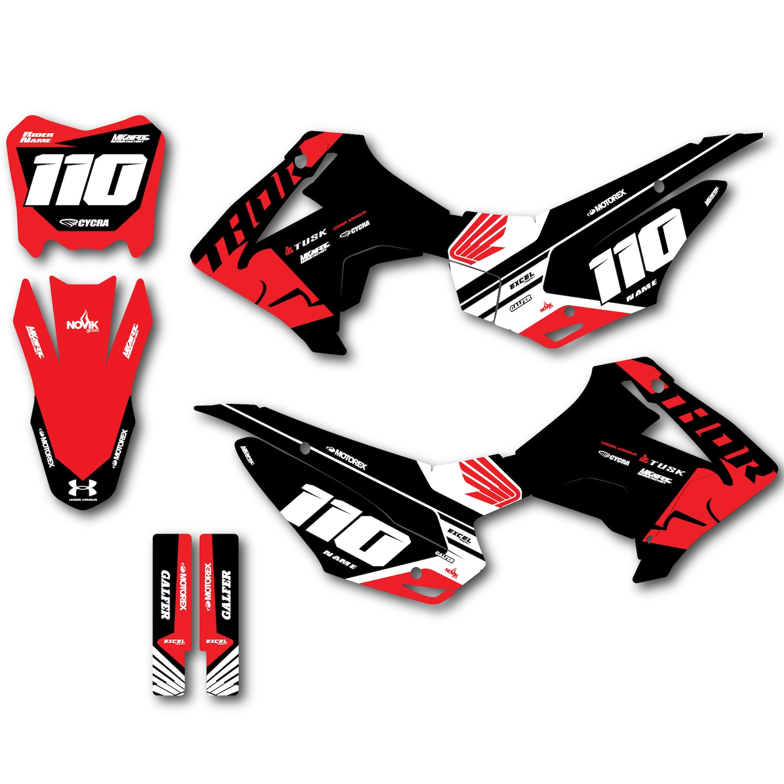 CRF 110 Custom Sticker Kit 2013 - 2018 Complex Style Graphics / Decals ...