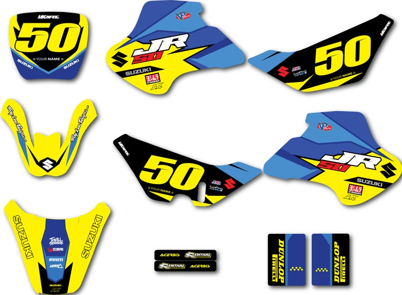 Suzuki JR 50 Sticker Kit All Years Throttle Style JR50 Graphics ...