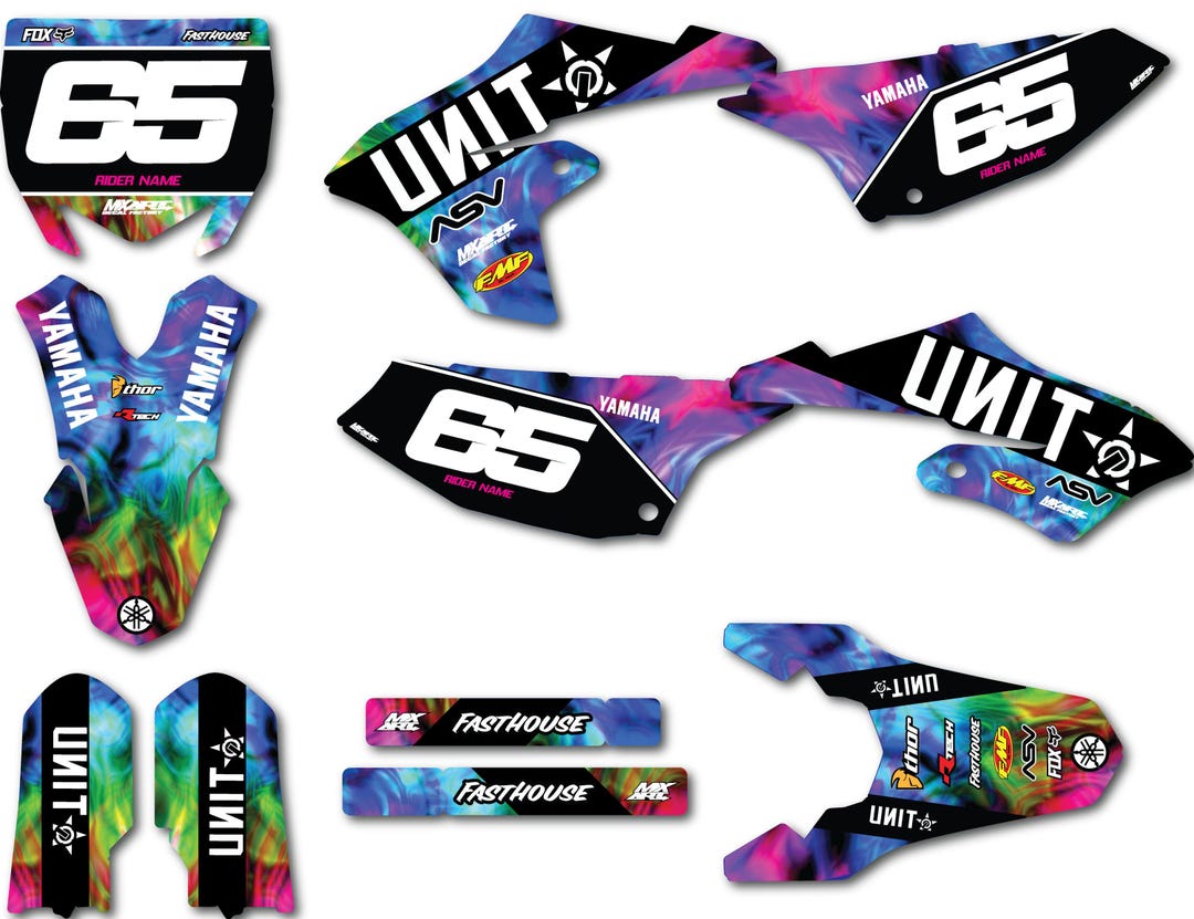 Yamaha YZ 65 Sticker Kit All Years Tye Style YZ65 Graphics / Decals ...