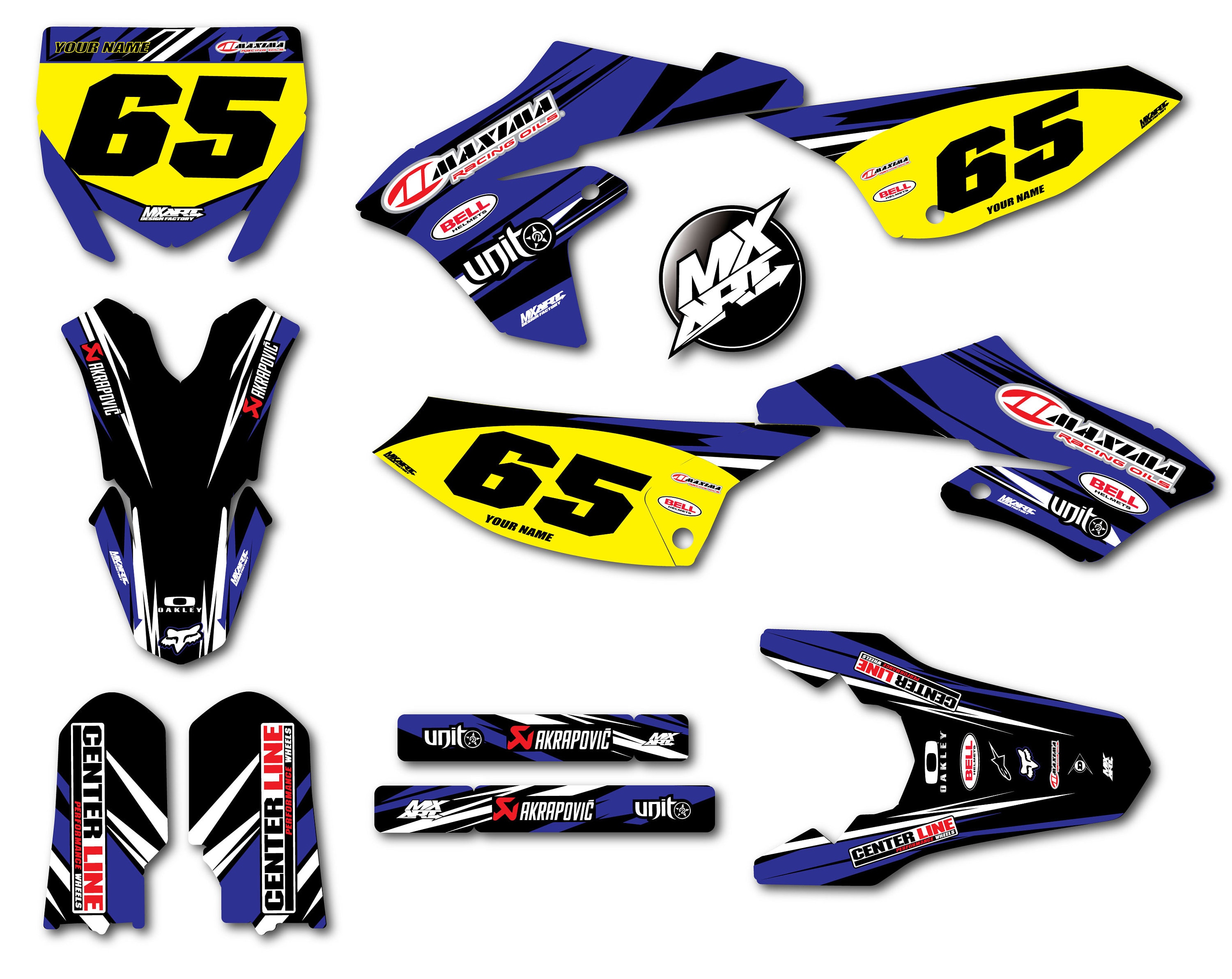 Yamaha YZ 65 Sticker Kit All Years Digger Style YZ65 Graphics / Decals ...