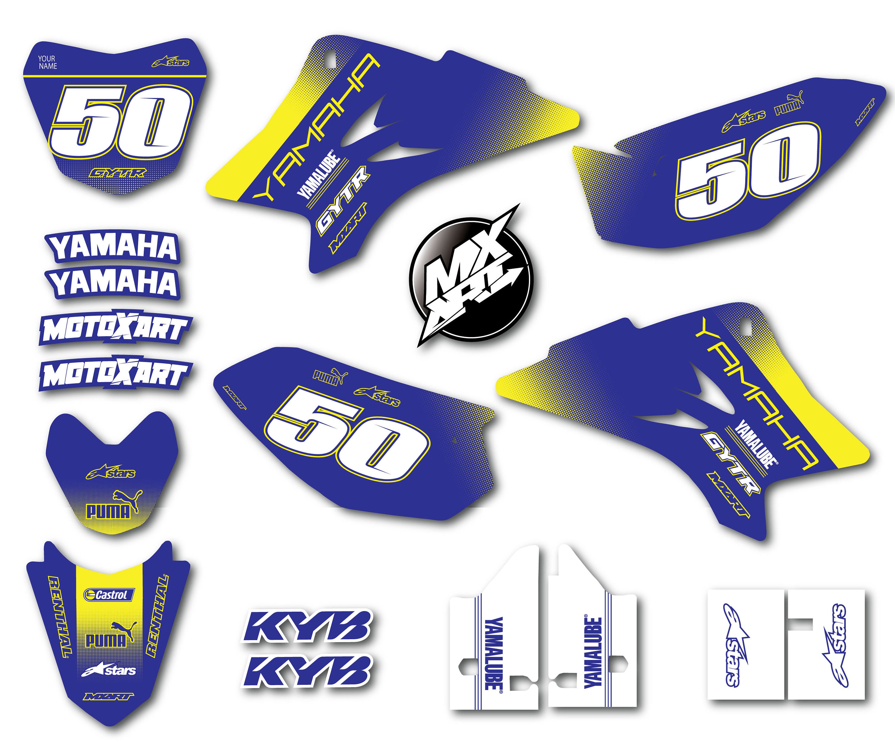 Yamaha TTR 50 Sticker Kit All Years Monte Carlo Style TTR50 Graphics ...