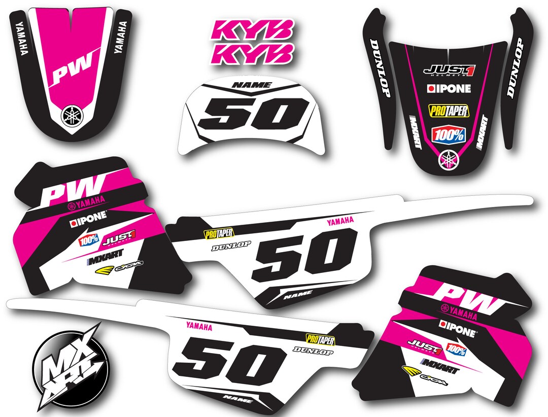 Yamaha PW50 Sticker Kit All Years Strength Pink Style Pee Wee 50 PW 50 ...
