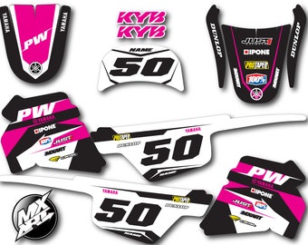 Yamaha PW50 Sticker Kit All Years Chase Style Pee Wee 50 PW 50 Graphics ...