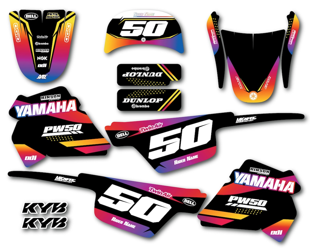 Yamaha PW50 Sticker Kit All Years Inject Style Pee Wee 50 PW 50 ...