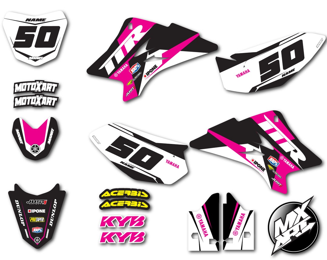 Yamaha TTR 50 Sticker Kit All Years Strength Pink Style TTR50 Graphics ...