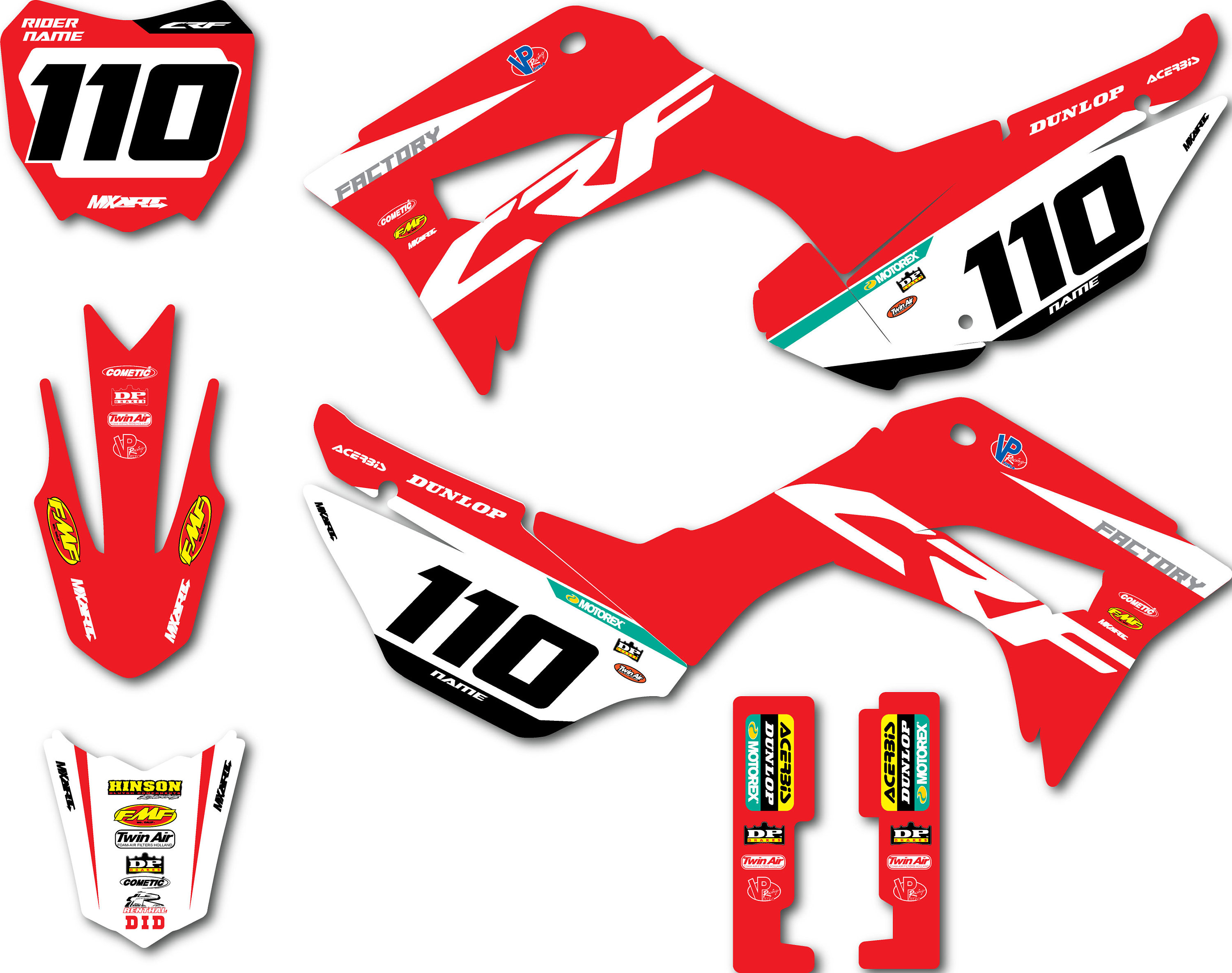 Honda CRF 110 Sticker Kit 2019 2020 2021 2022 2023 Graphics / Decals ...