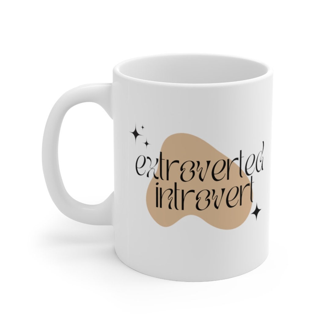 Orange Extroverted Introvert Mug, Introvert Mug, Extrovert Mug ...