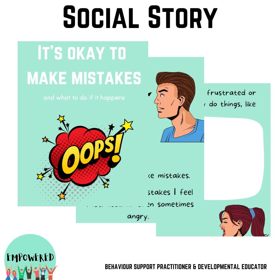 Remember It's Okay to Make Mistakes Social Story With Male and Female ...
