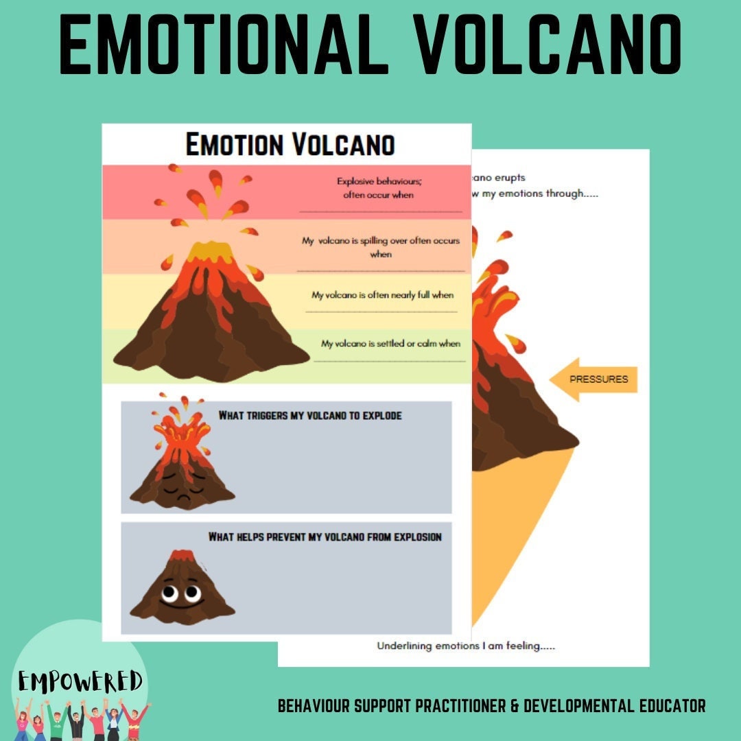 Emotional Volcano, Emotional Regulation Worksheet, Behaviour ...