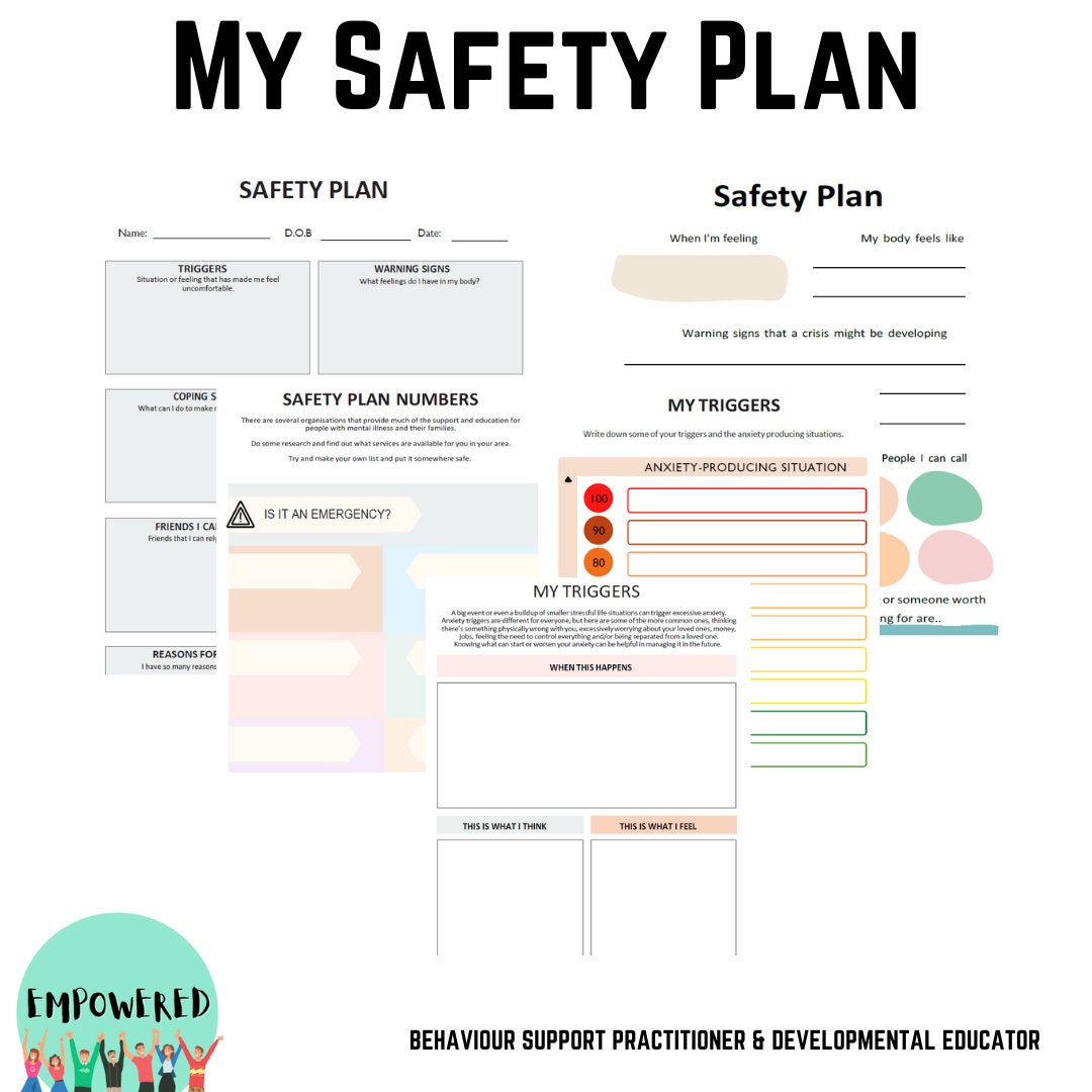 Safety Plan for Mental Health, Mental Health Worksheet, Printable ...