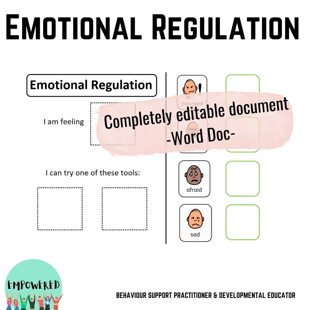 Emotional Regulation Visual - Tools, Stratagies, Feelings and Problem ...