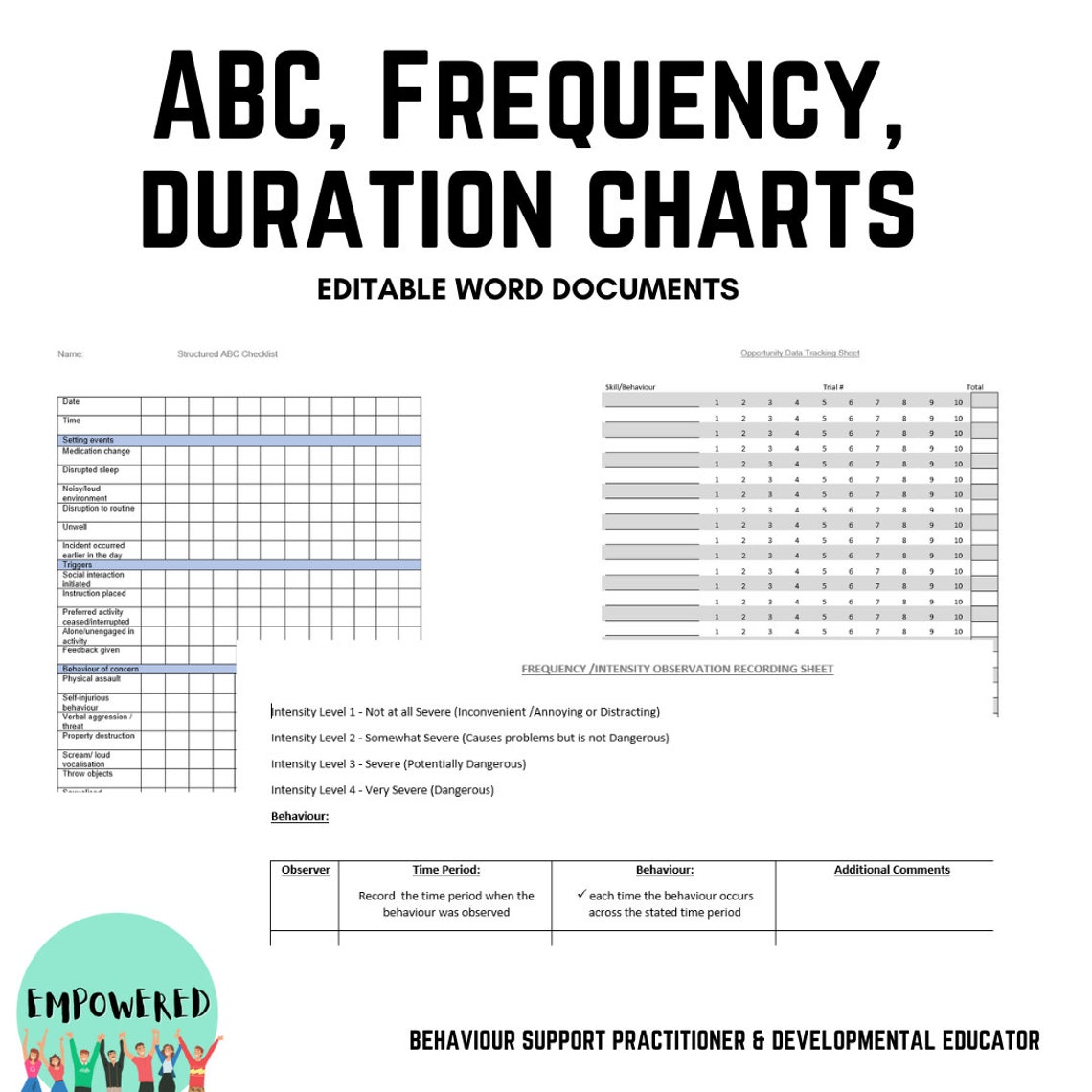 Data Collection, ABC Chart, STAR Chart, Frequency, Duration, Templates ...