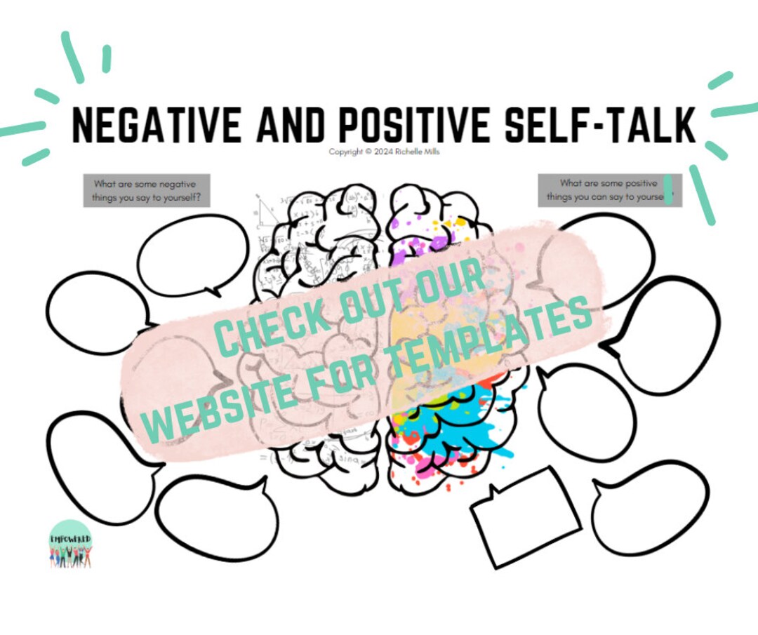 Positive & Negative Self-talk Worksheet | Trauma Resource, Mental ...