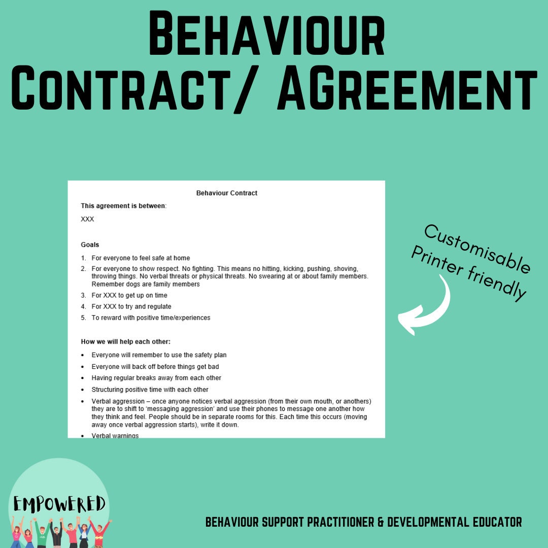Behaviour Agreement or Contract - Tools, Stratagies and Problem Solving ...