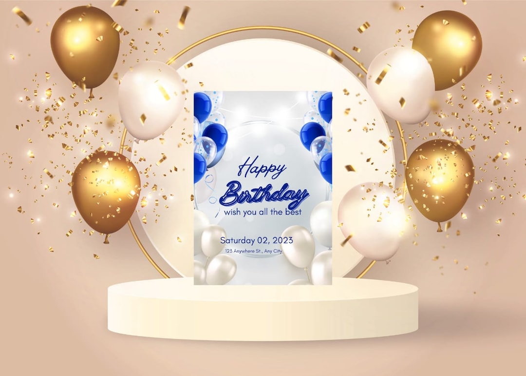 Editable Birthday Template, Printable Birthday Invitation Card ...