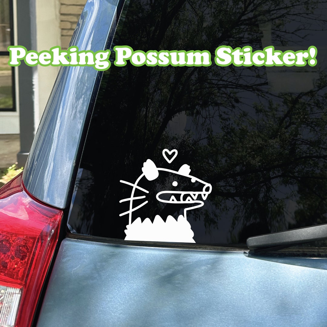 Possum Sticker Peeker Opossum Adorable Vinyl Sticker Peeker Sticker ...