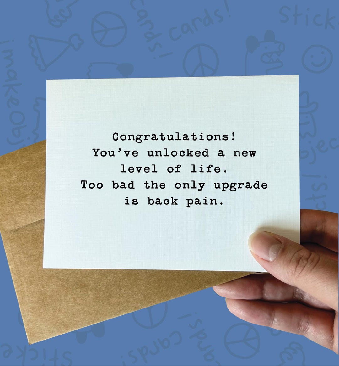 Back Pain Birthday Card / Funny Old Person Birthday Card /younger ...