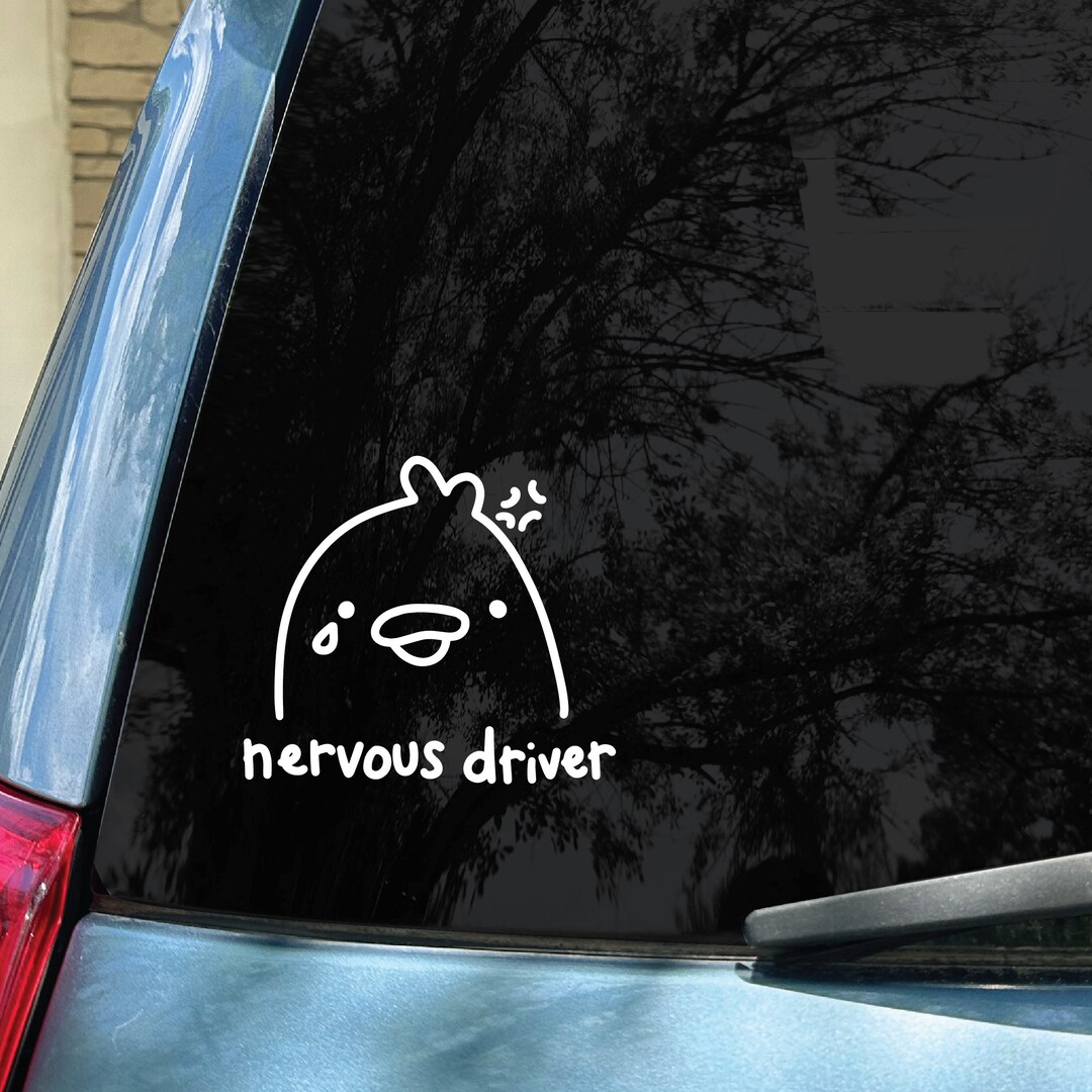 Nervous Driver Sticker for Car, Kawaii Vinyl Sticker, Bumper Sticker ...