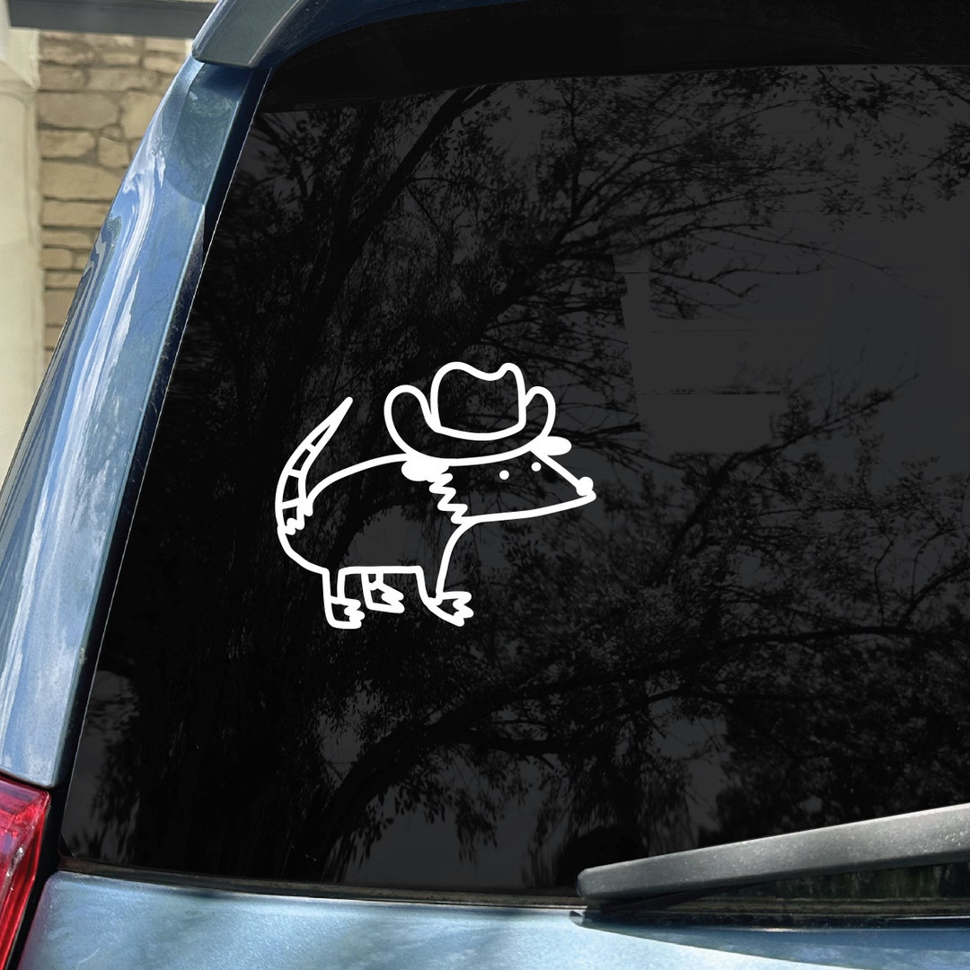 Possum Sticker, Peeker, Cowboy Possum, Adorable Vinyl Sticker, Peeker ...