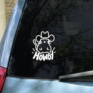 Howdy Cat Vinyl Sticker Bumper Sticker Decal Adorable Kitty Sticker ...