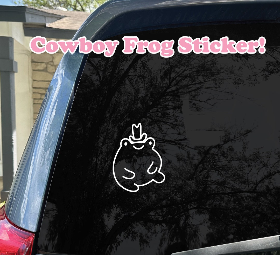 Frog Sticker for Car, Cowboy Frog Sticker, Cute Car Sticker, Decal ...