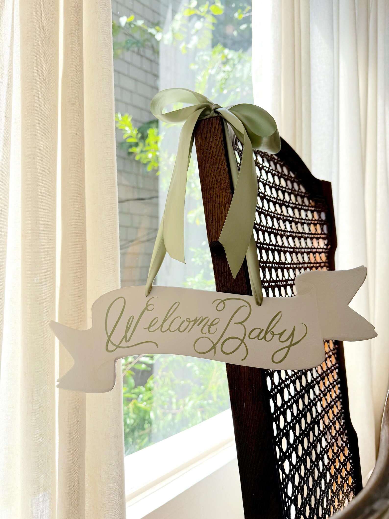Hand Painted Welcome Baby Sign - Nursery Door Hanger - Etsy