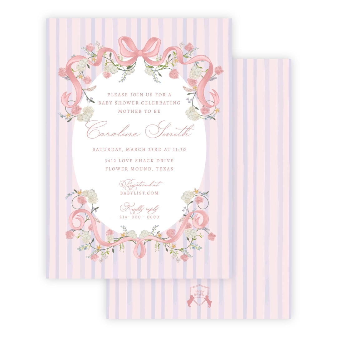 Love Shack Fancy Baby Shower Invitation: Girly Floral Design - Etsy