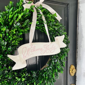 Hand Painted Welcome Baby Sign - Nursery Door Hanger - Etsy