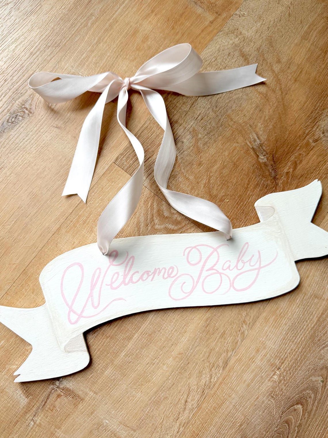 Hand Painted Welcome Baby Sign - Nursery Door Hanger - Etsy