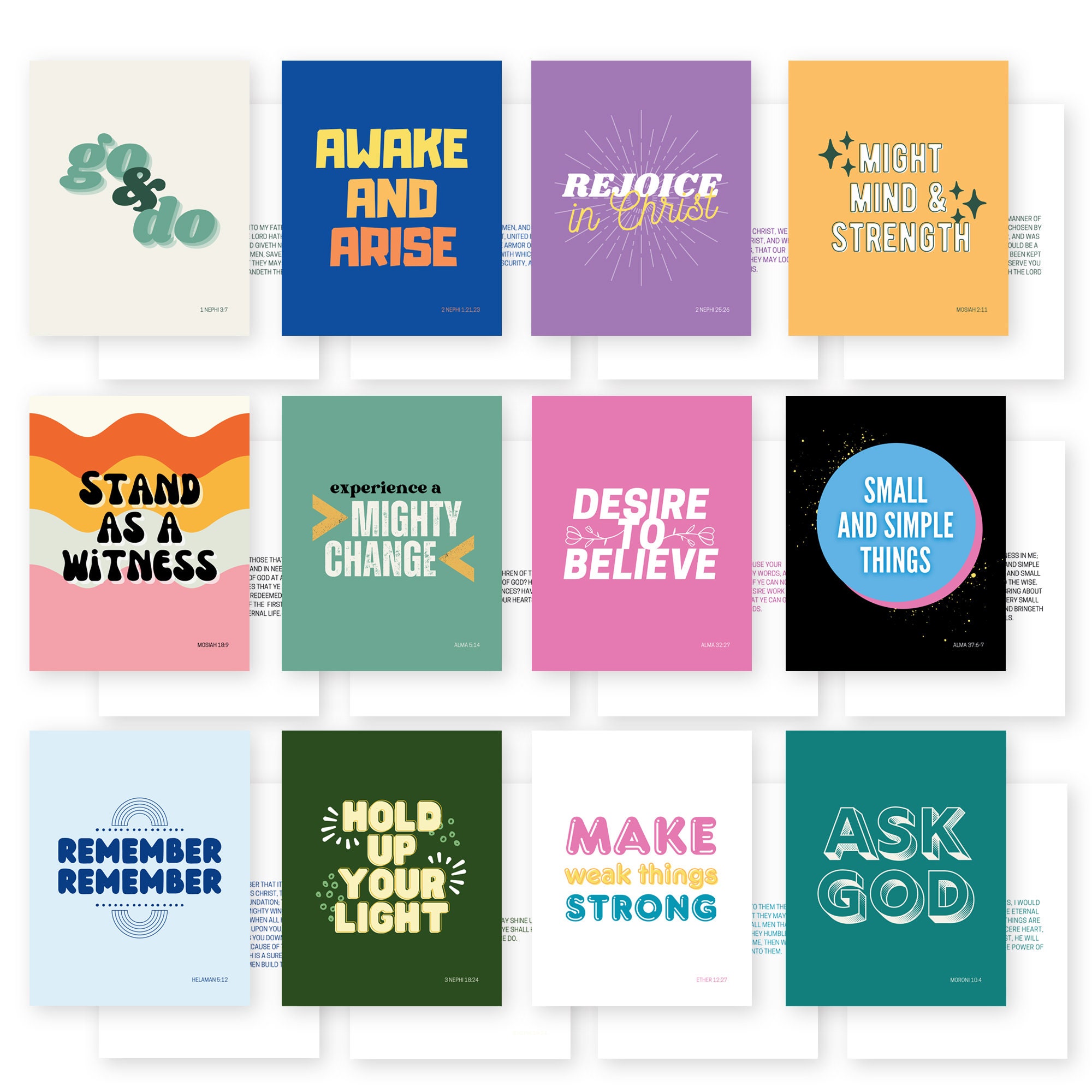 12 Book of Mormon Scripture Printables - LARGE | Come Follow Me | LDS ...