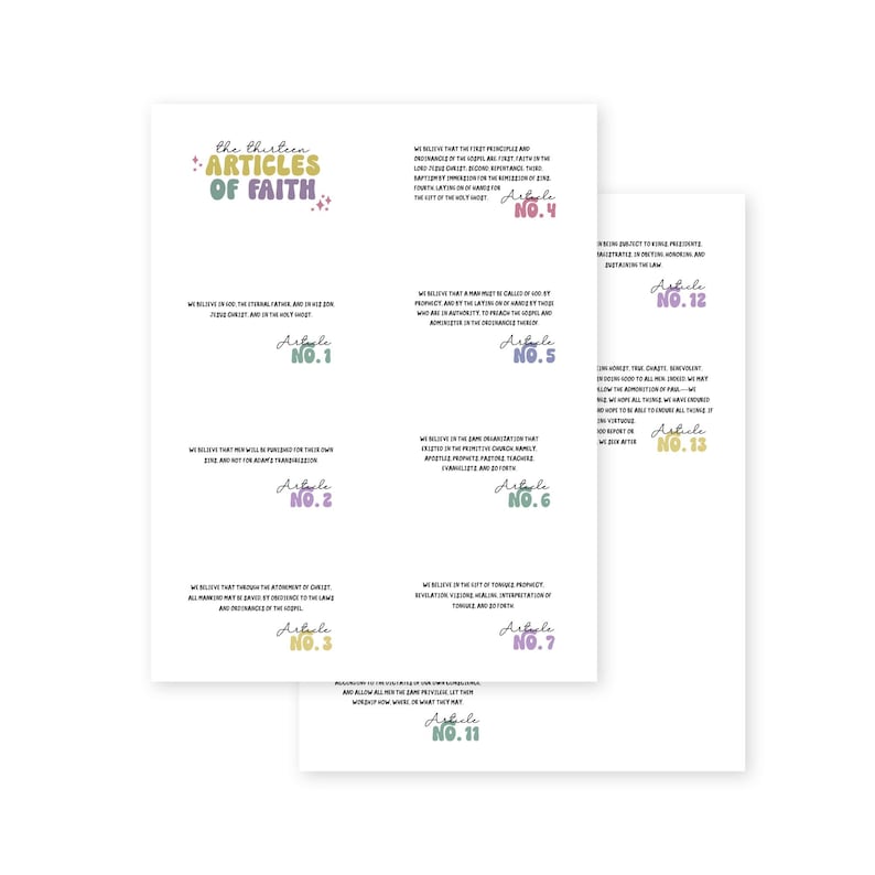 Articles of Faith | LDS | Printable - Etsy