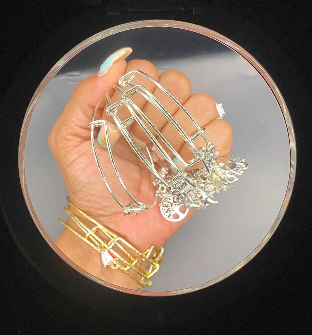 Charmed Bangle Bracelets/expandable Charm Bracelets/stackable Charm ...
