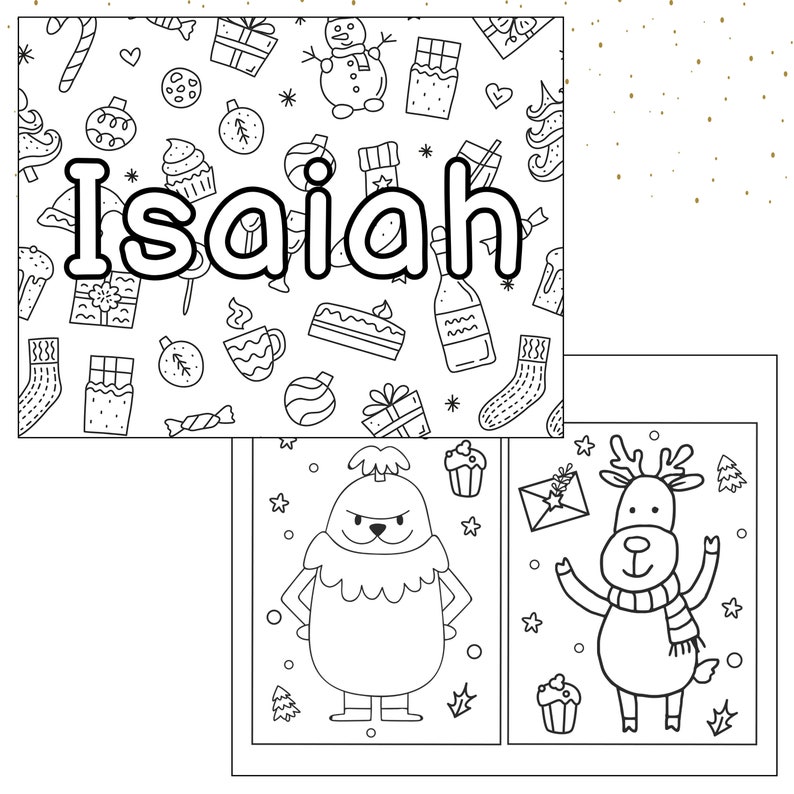 Personalized Coloring Book Christmas Gift for Kids Christmas Coloring ...