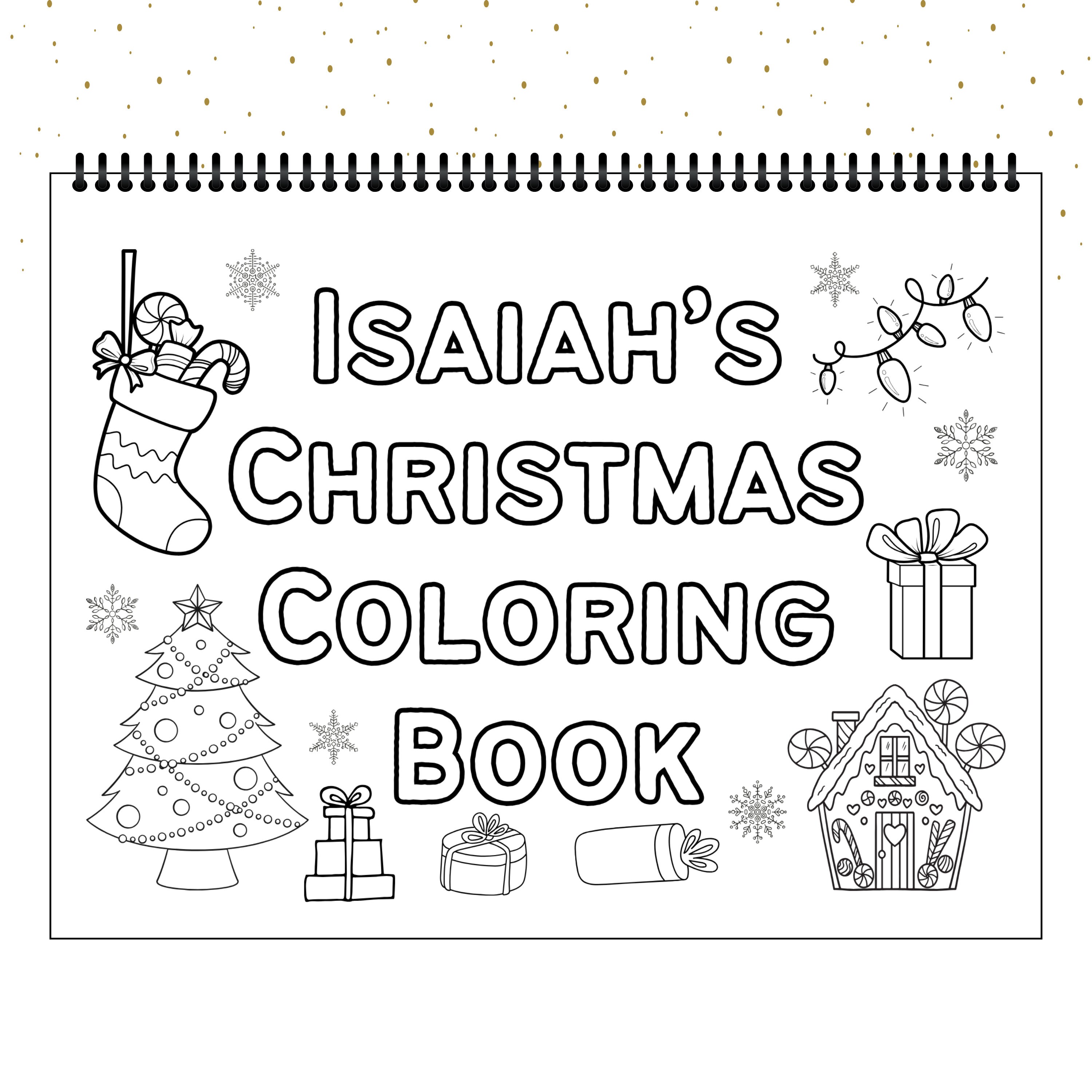 Personalized Coloring Book Christmas Gift for Kids Christmas Coloring ...