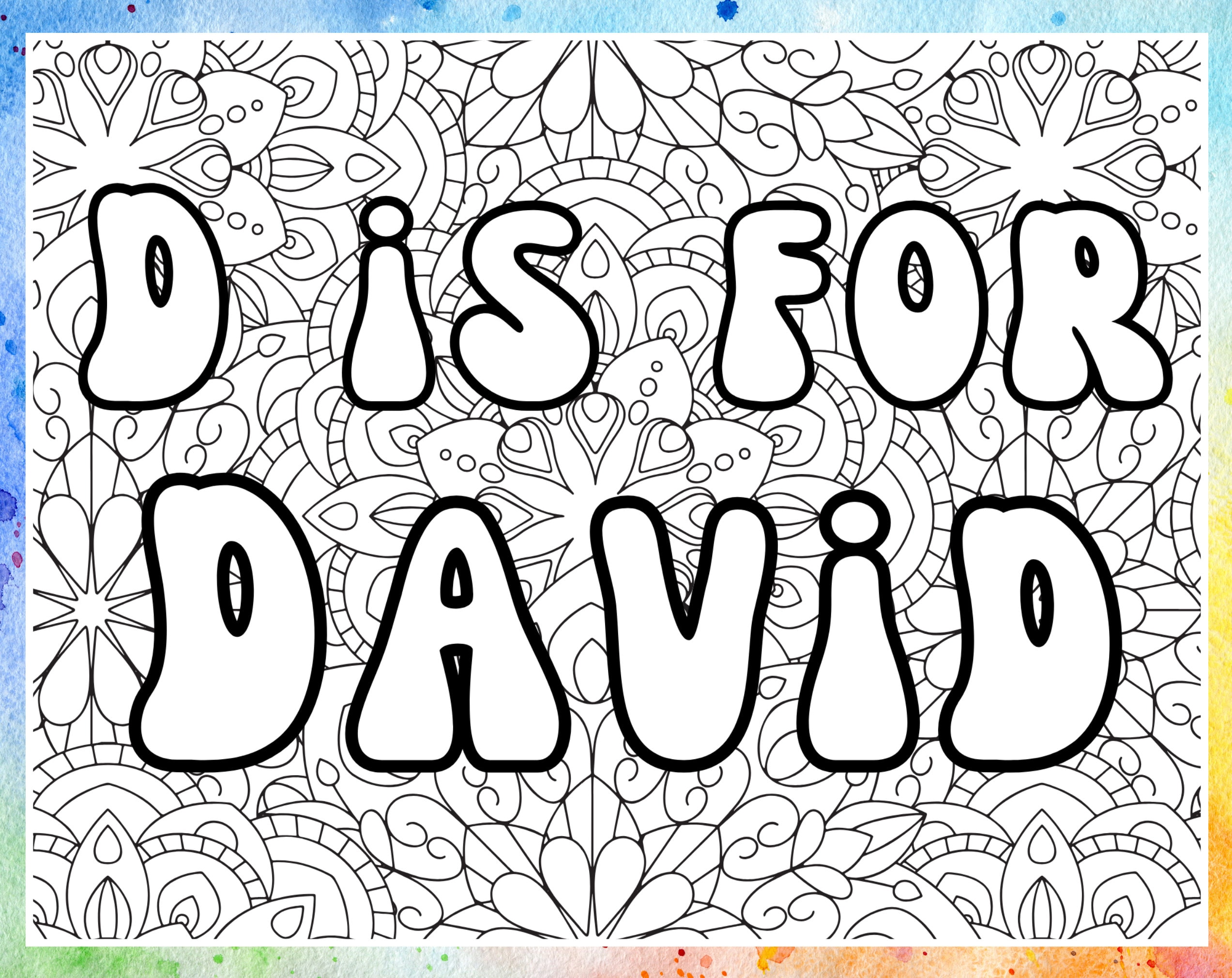 Personalized Coloring Page Customized Coloring Page Printable Personal ...