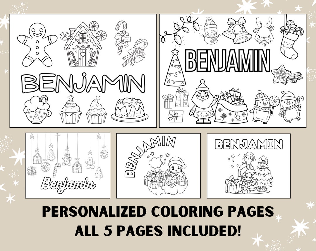 Personalized Christmas Coloring Pages for Kids (digital Download) - Etsy