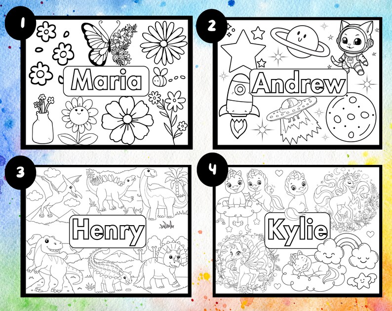 Custom Name Coloring Sheet Personalized Name Coloring Page Gift for ...