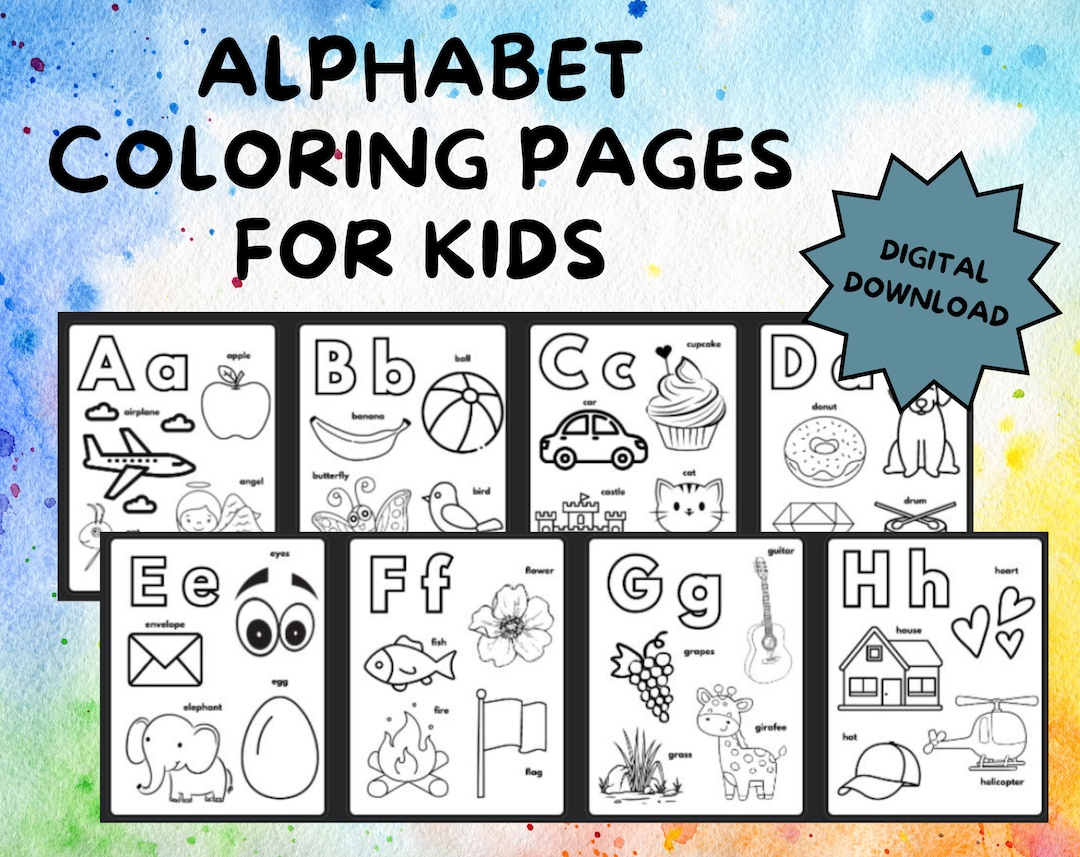 Alphabet Coloring Pages Digital Download Printable Coloring Book ...