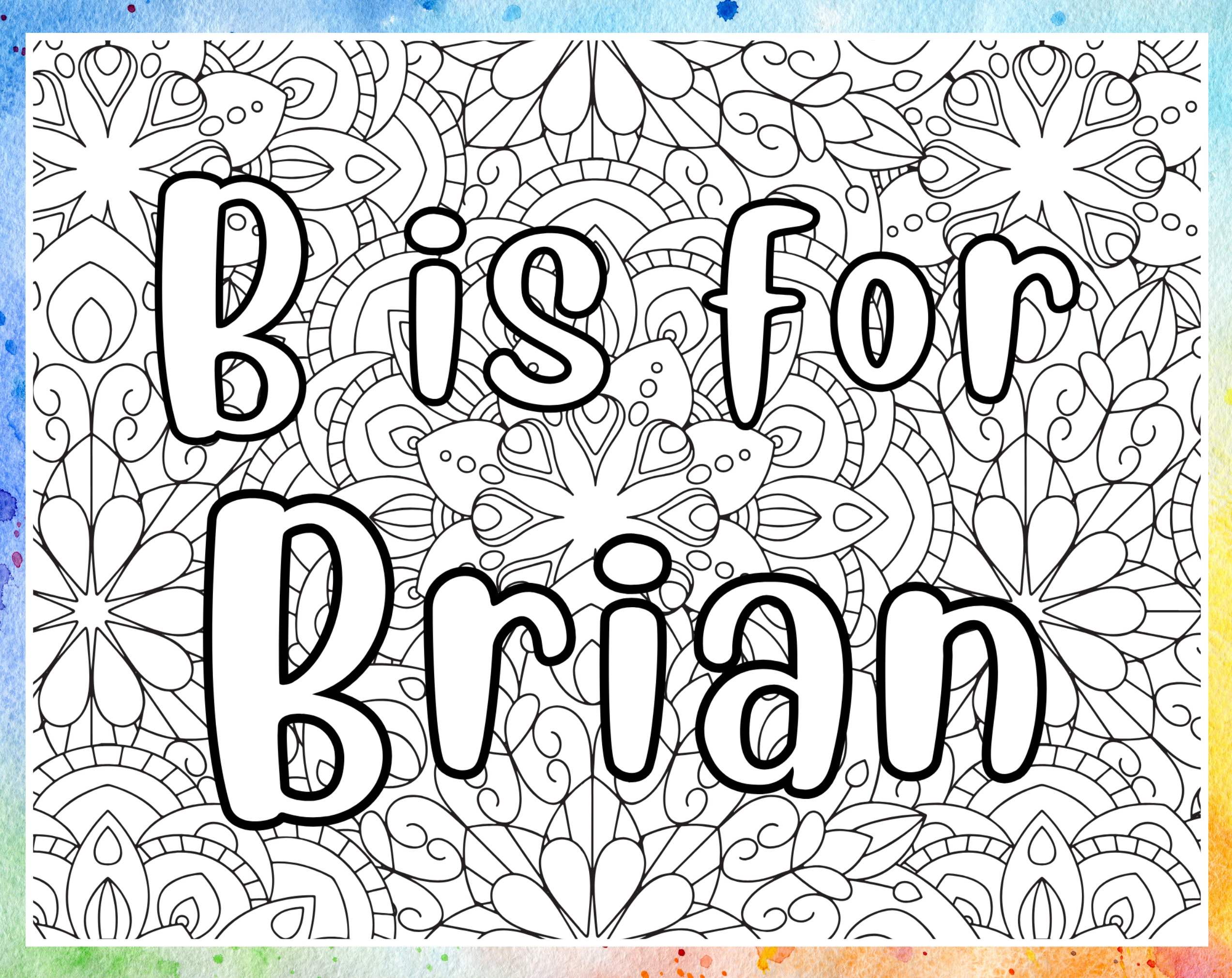 Personalized Coloring Page Customized Coloring Page Printable Personal ...