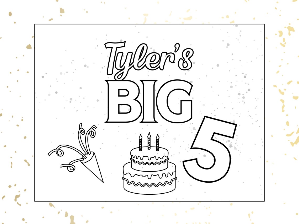 Personalized Birthday Coloring Pages: Custom Kids Party Activity ...